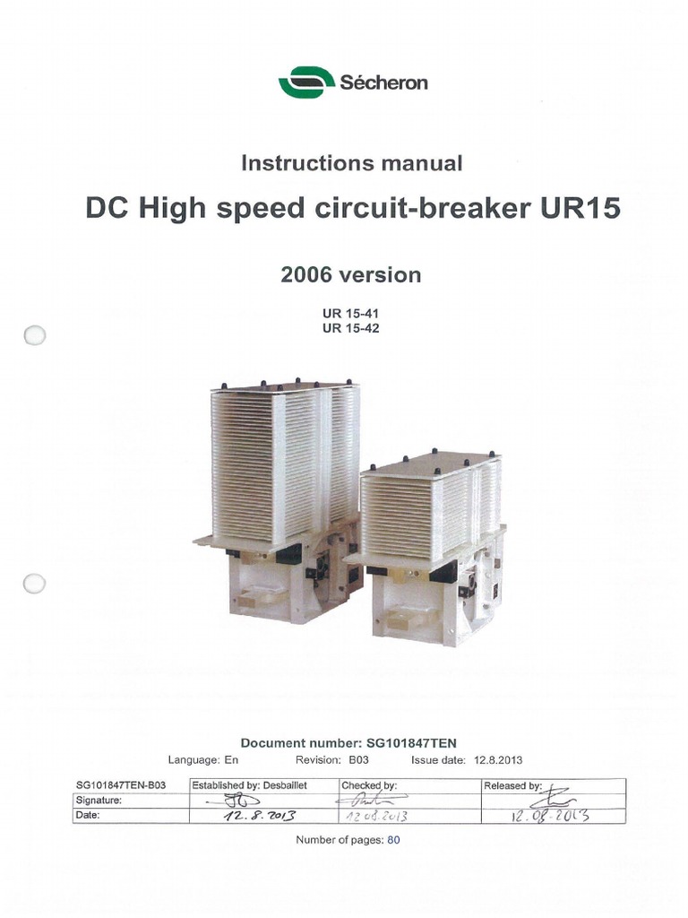 HSCB Secheron | PDF | High Voltage | Safety