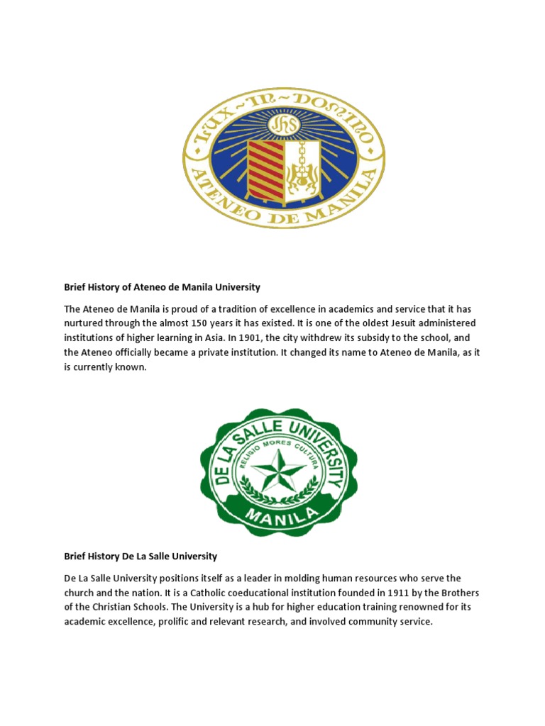 Brief History of Ateneo de Manila University | PDF