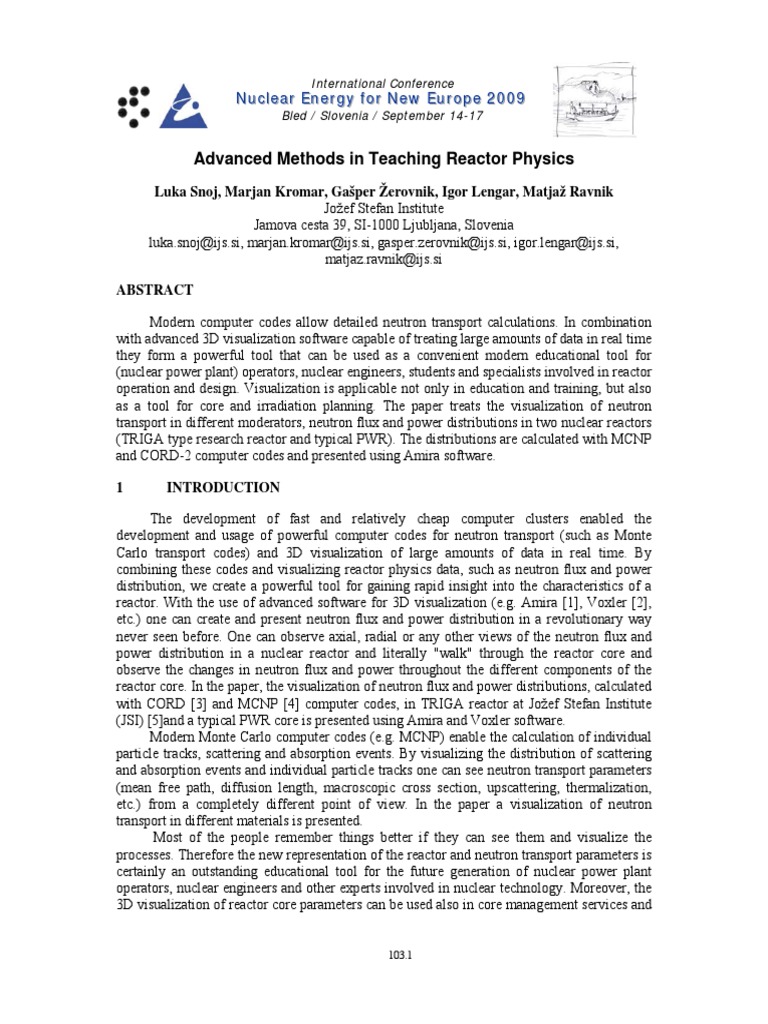 Advanced Methods in Teaching Reactor Physics: Luka Snoj, Marjan Kromar ...