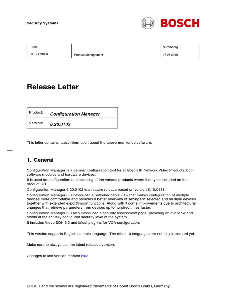 Bosch Configuration Manager 6.20 Release | PDF | Microsoft Windows ...