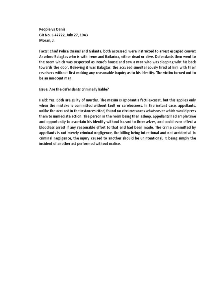 People Vs Oanis | PDF