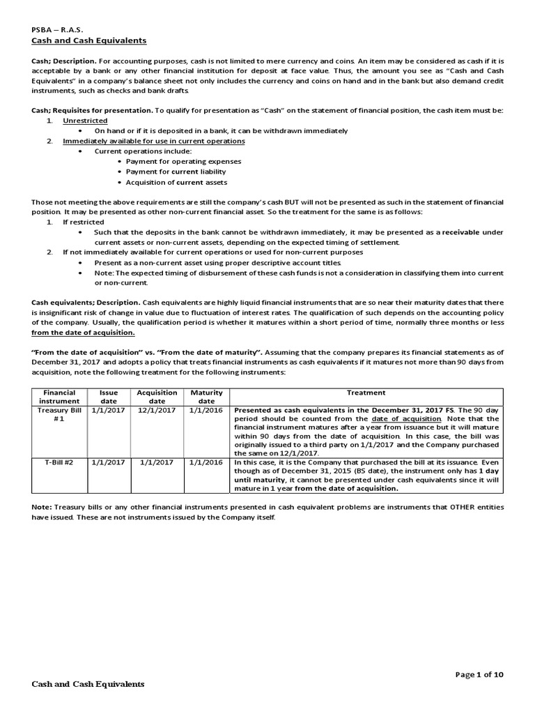 Aud Probs Cash and Cash Equivalents | PDF | Debits And Credits | Cheque