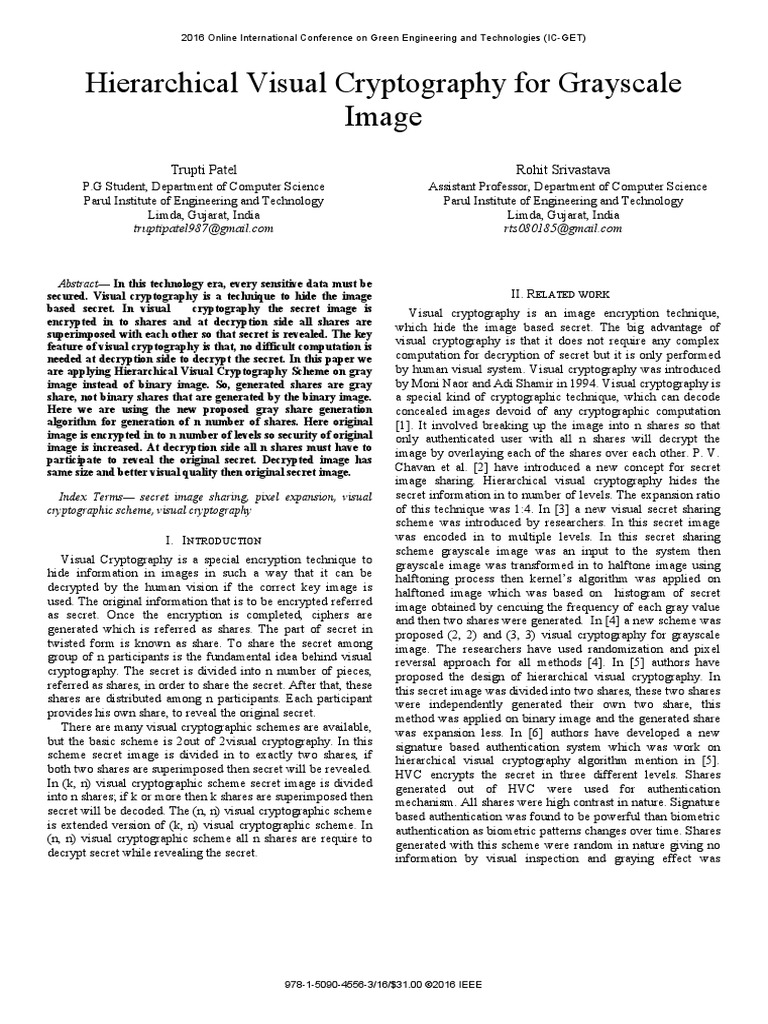 Visual Cryptography | PDF | Cryptography | Encryption