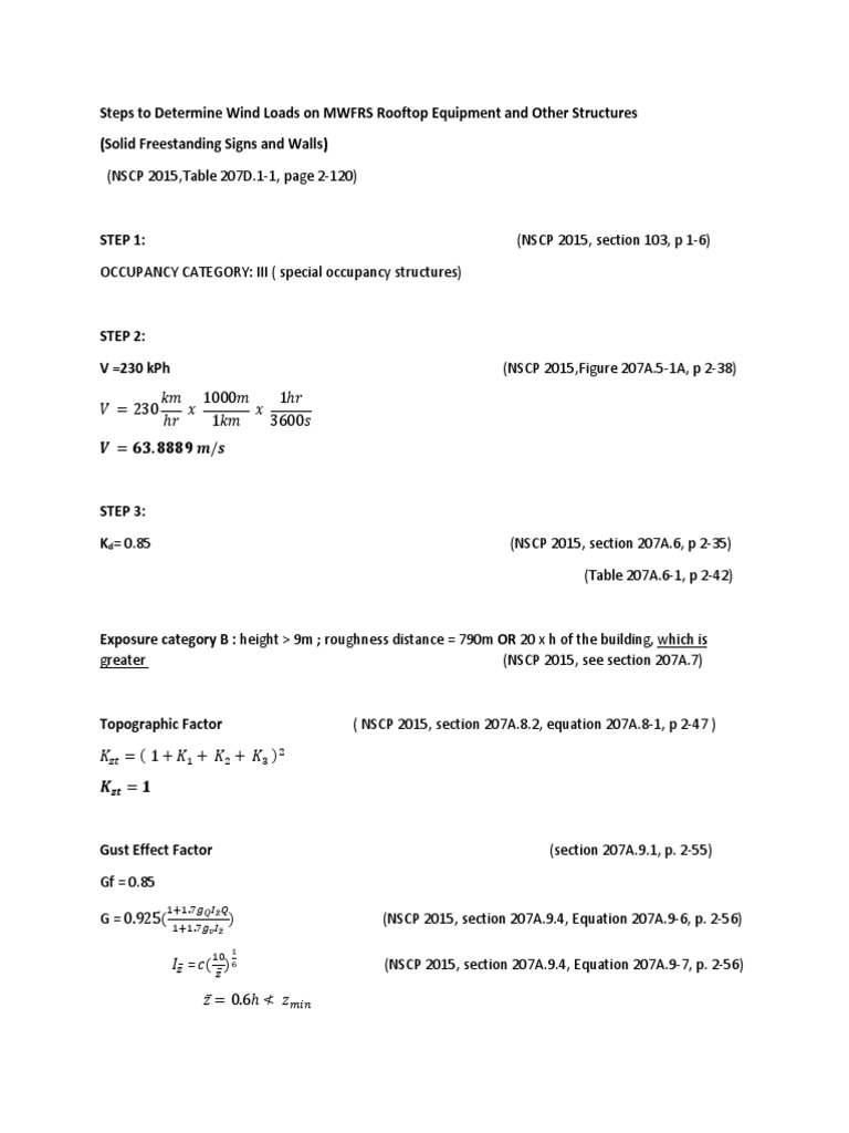 Steps To Determine Wind Loads On MWFRS Rooftop Equipment and Other ...