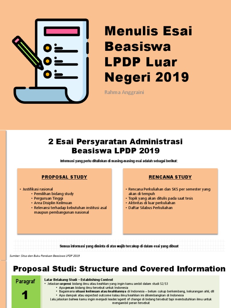 Menulis Esai Beasiswa LPDP Luar Negeri 2019 | PDF