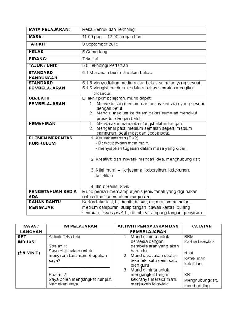 RPH M12 3 Sept Biji Benih | PDF