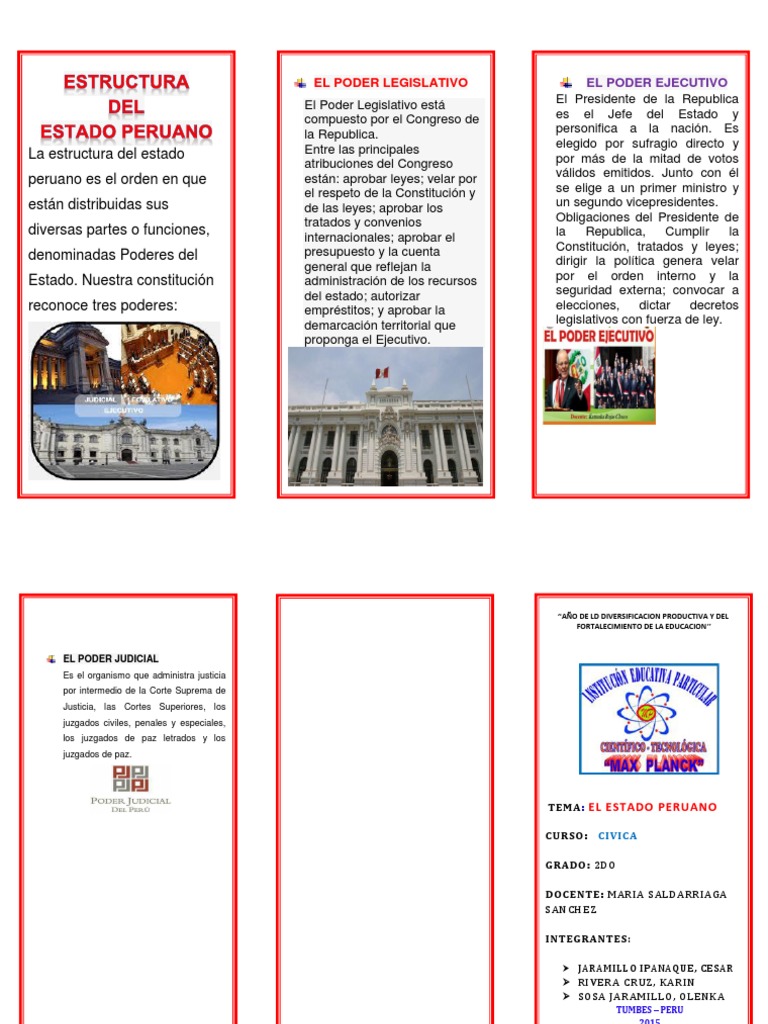 Triptico Estado Peruano | PDF | Perú | Estado (política)
