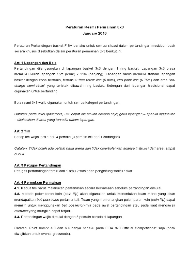 3x3 Rules Versi Indonesia | PDF