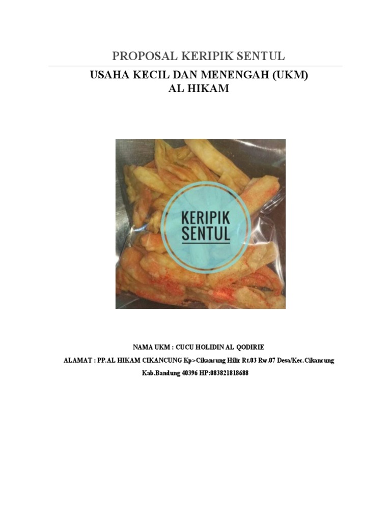 Proposal Keripik Sentul | PDF