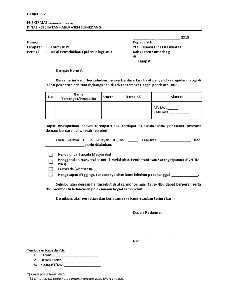 Surat Hasil PE DBD PDF | PDF