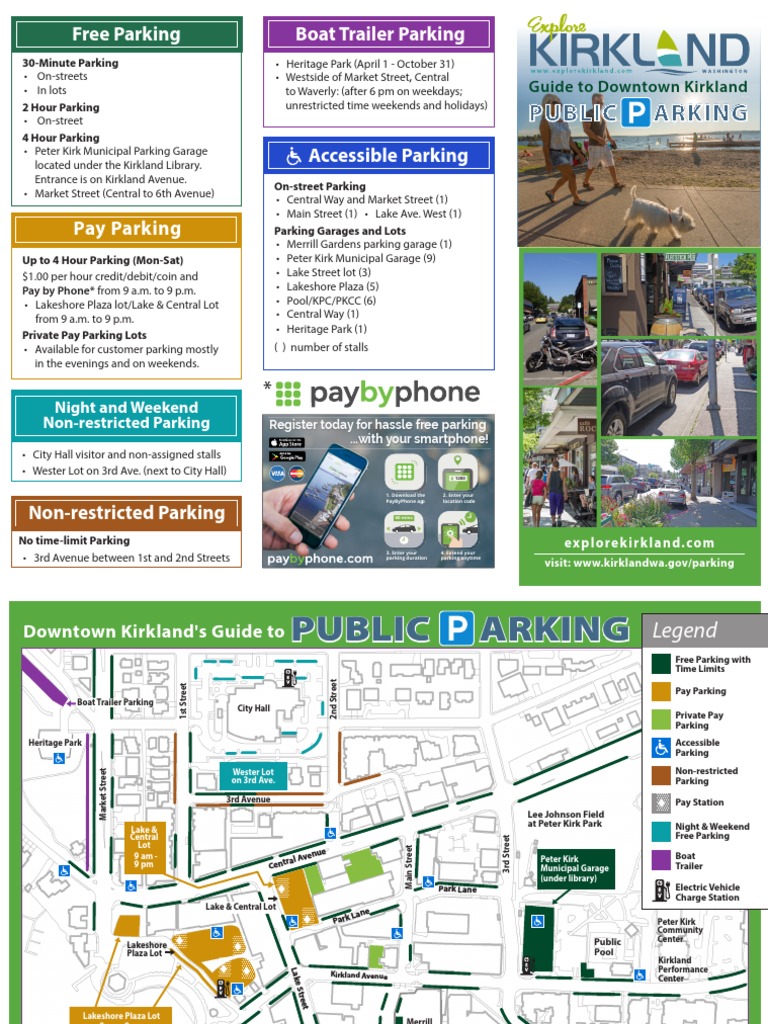 Downtown Kirkland Parking Guide | PDF | Parking Lot | Land Transport