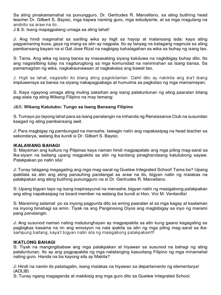 Script Filipino Emcee Pdf