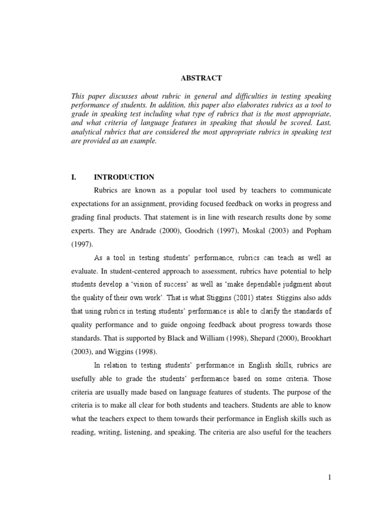 Using Rubrics To Test Students Performan | PDF | Rubric (Academic ...
