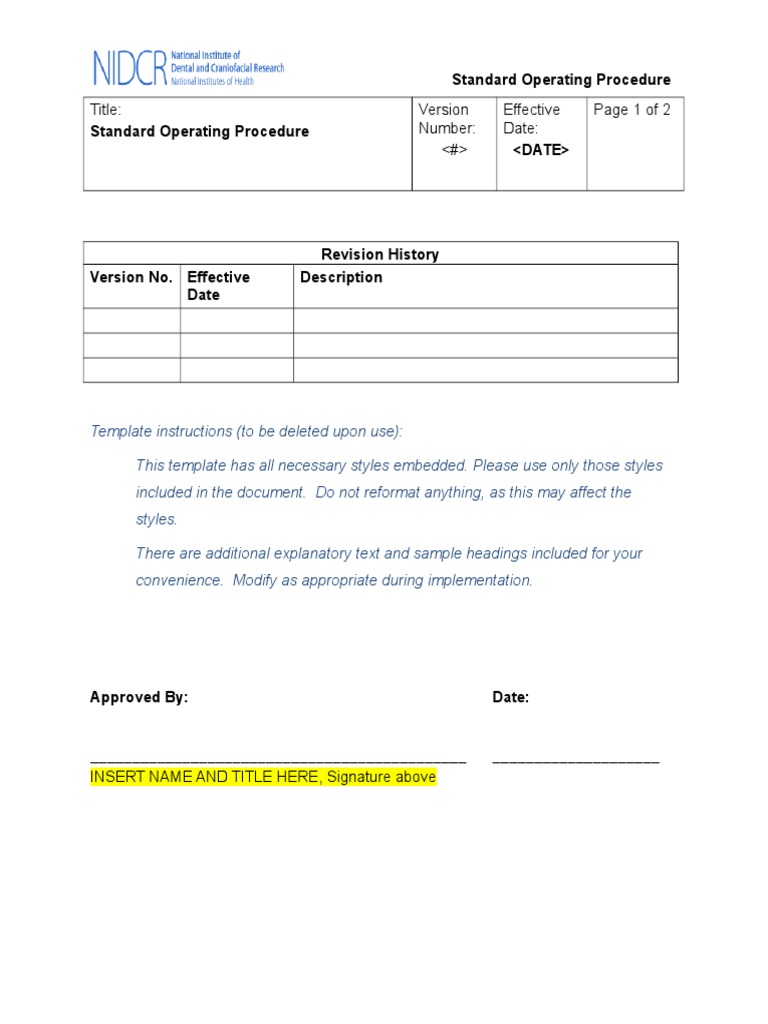 Standard Operating Procedure | PDF | Citation | Computing