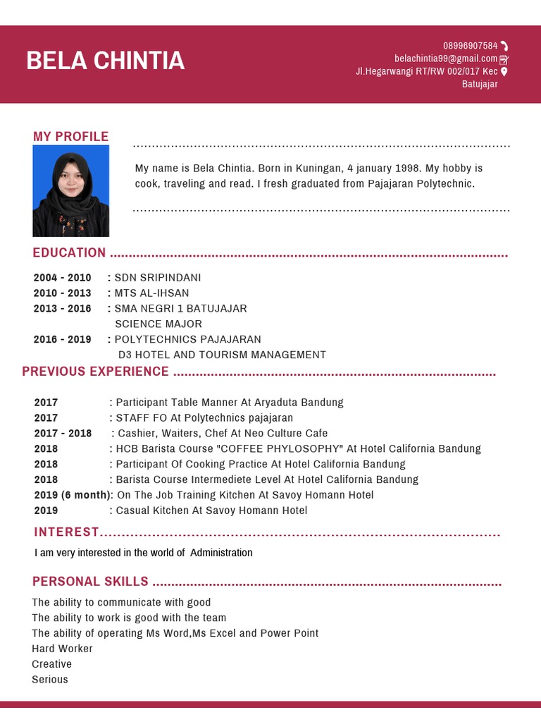 CV Bela Chintia | PDF