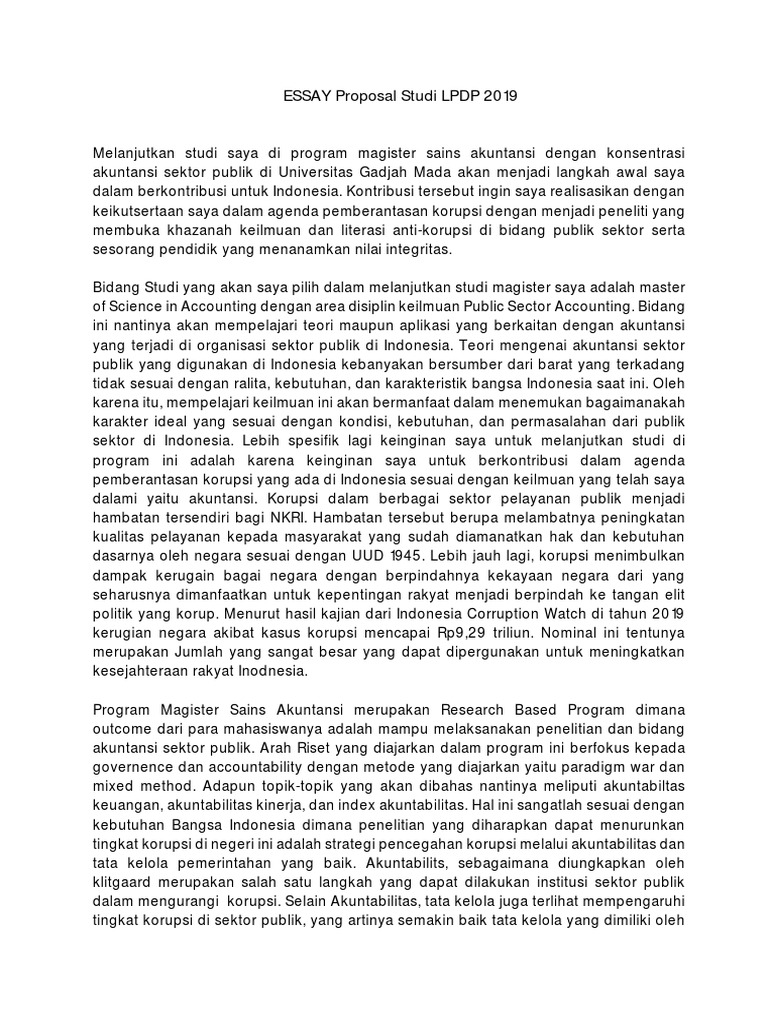 Proposal Studi LPDP | PDF