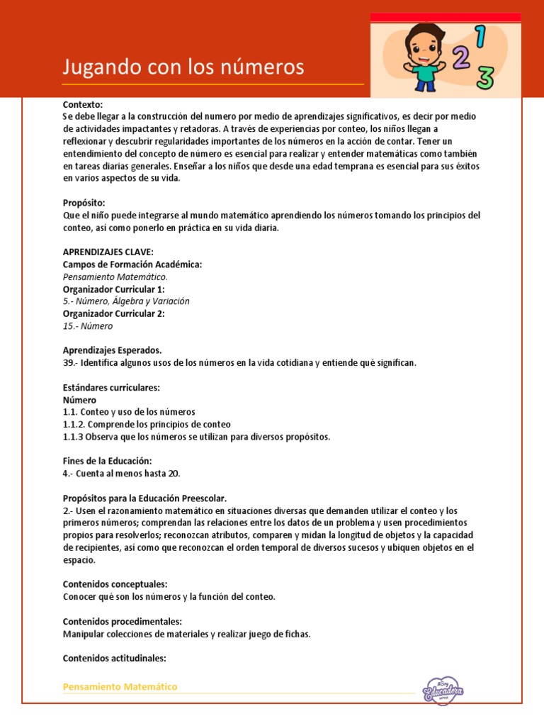 Jugando Con Los Números. | PDF | Aprendizaje | Cognición