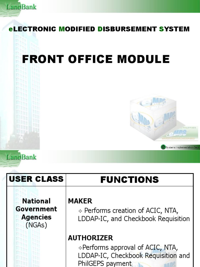 Emds Presentation Front Office (For Agency Use) | PDF | World Wide Web ...