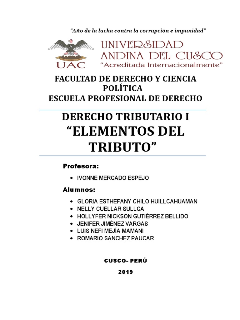 Elementos Del Tributo | PDF | Impuestos | Economias