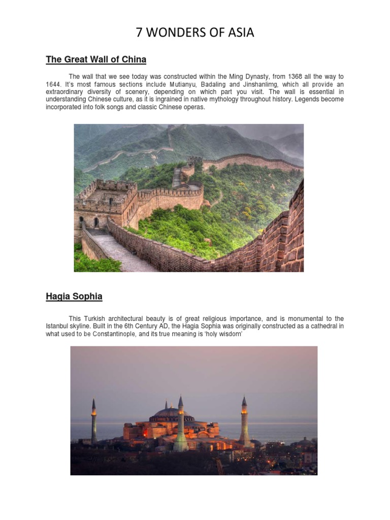 7 Wonders of Asia: The Great Wall of China | PDF | Angkor | Angkor Wat