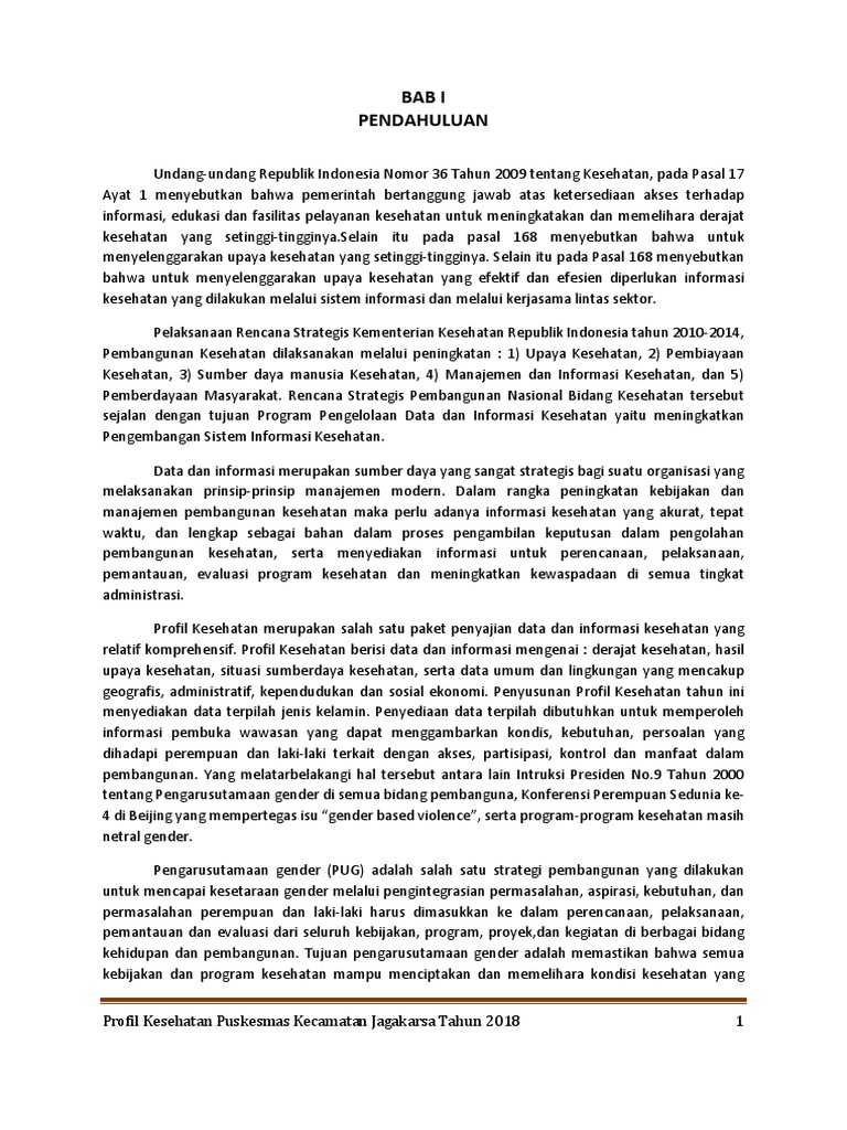 Narasi Profil Kesehatan 2018 | PDF