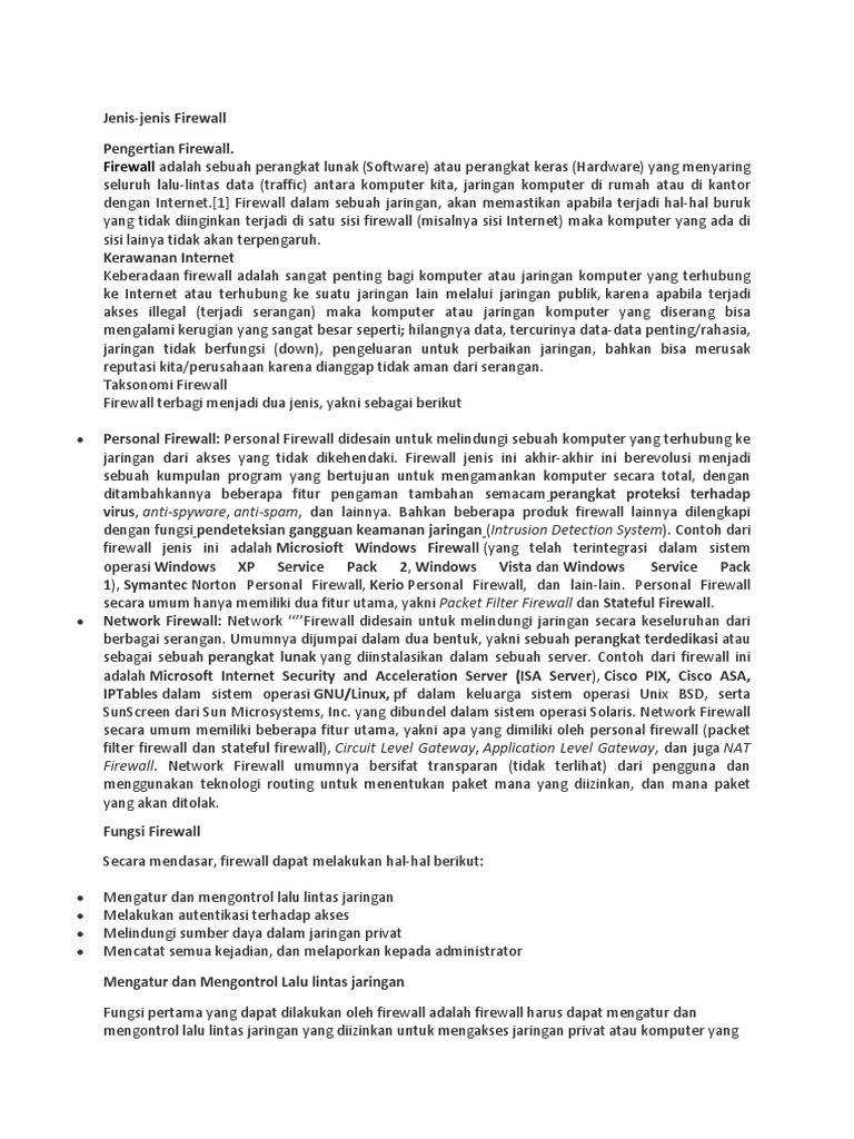 Jenis Firewall | PDF