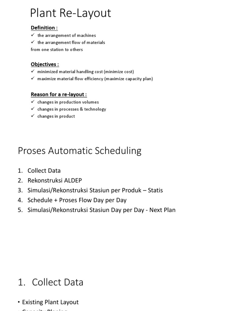 Plant Re-Layout and Scheduling Guide | PDF