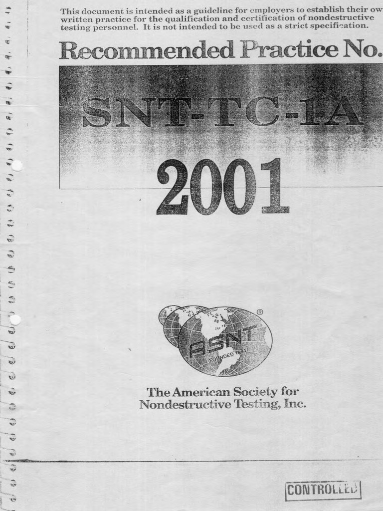 Asnt SNT TC - 1a 2001 | PDF