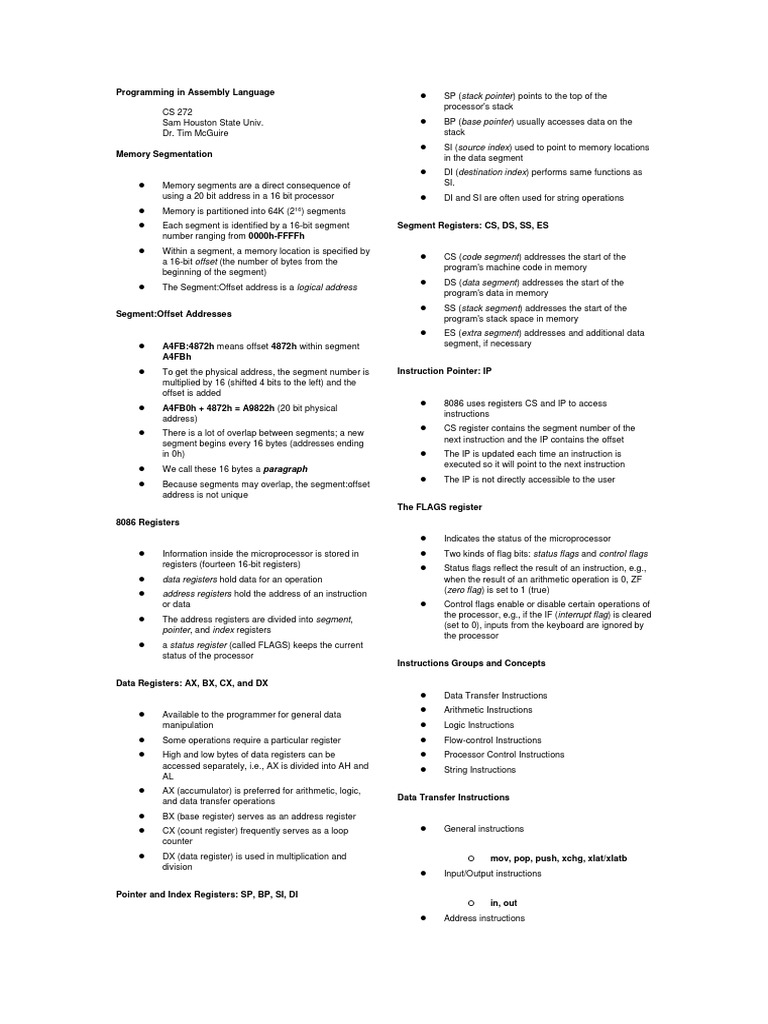 Programming in Assembly Language | PDF | Computer Engineering | Office ...
