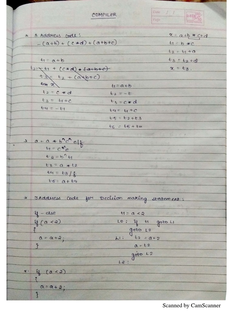 Compiler Notes | PDF