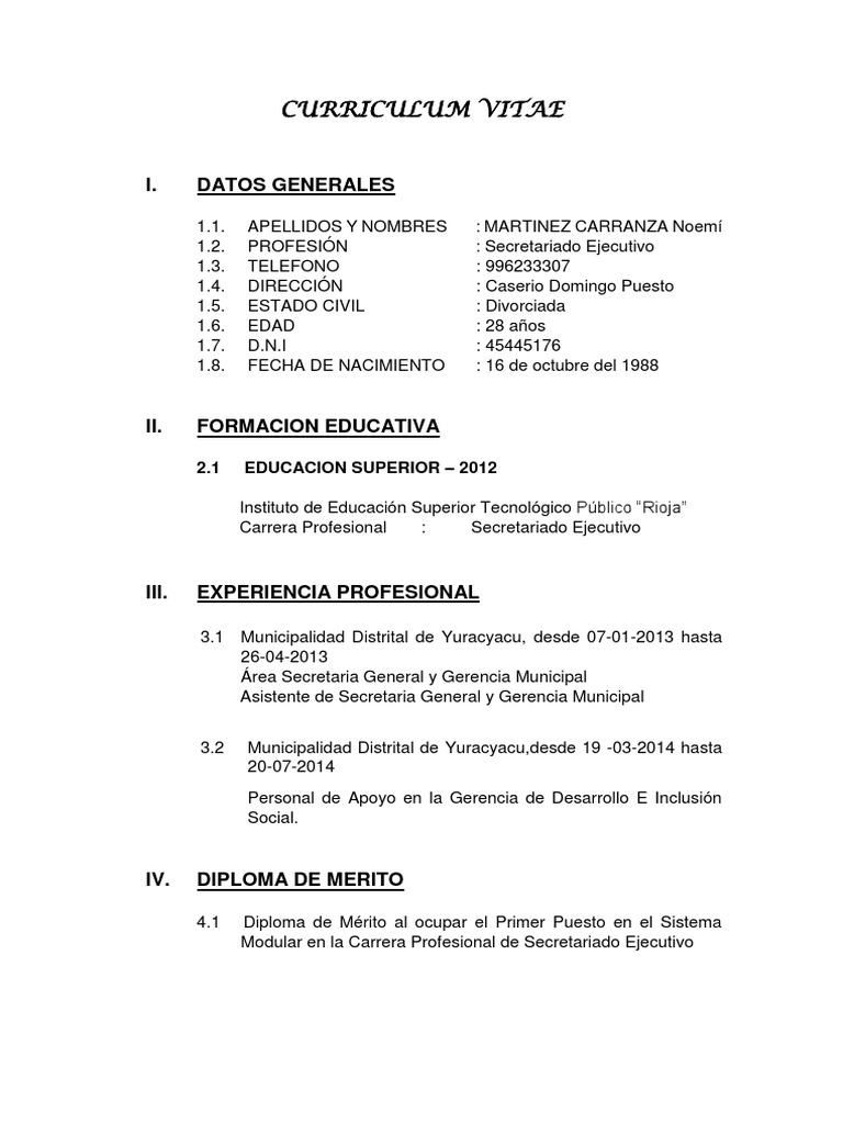 Curriculum Vitae | PDF | Educación avanzada | Plan de estudios