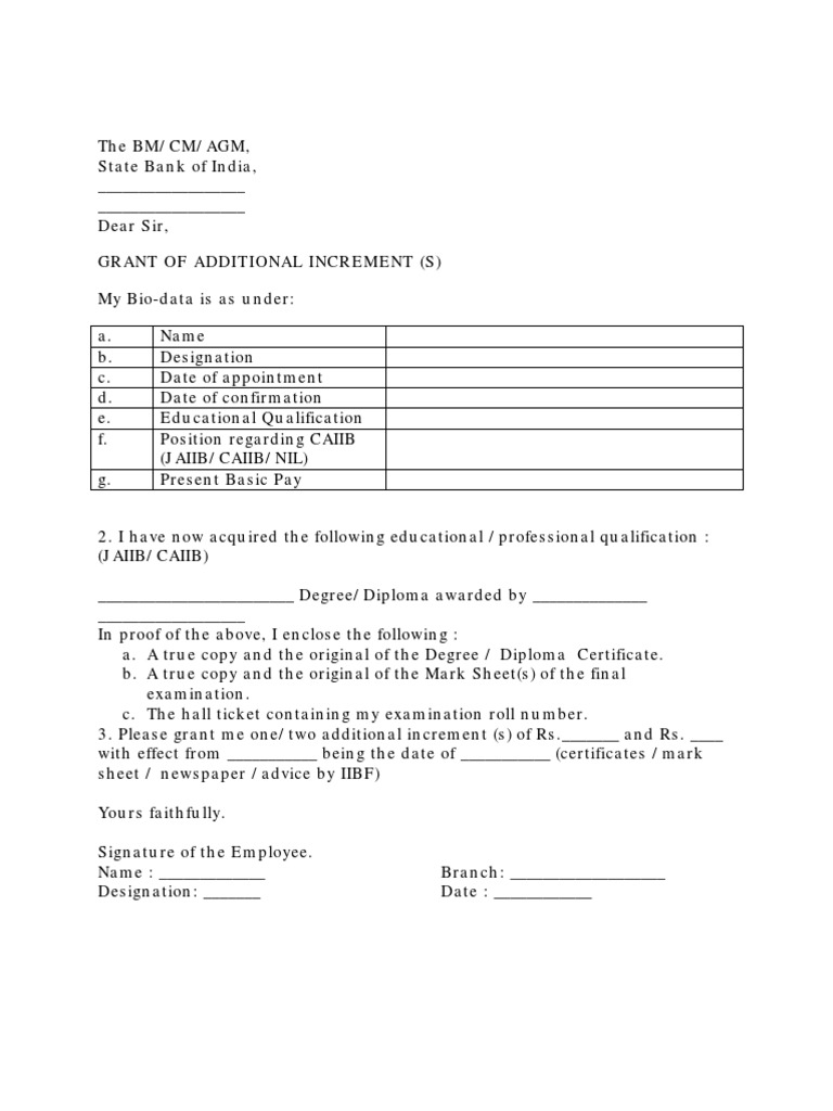 Grant of Additional Increment (S) | PDF