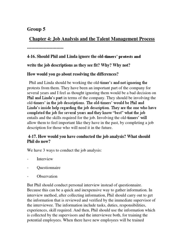 Case Study - Chapter 4 - Group 5 | Download Free PDF | Employment ...
