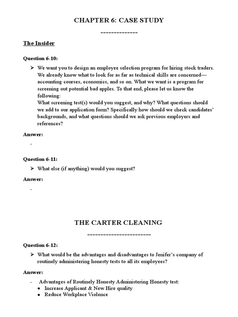 Case Study Chapter 6 Group 7 Pdf Theft Employment