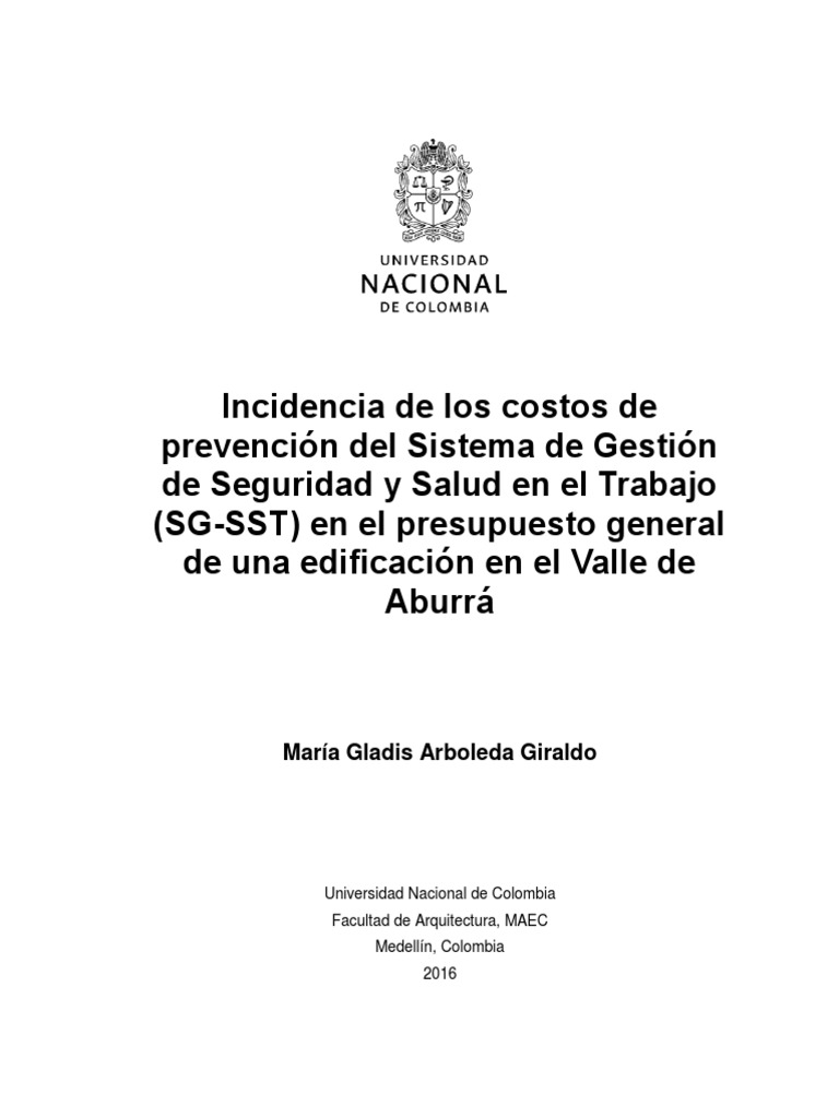 Presupuesto SGSST | PDF | Seguridad y salud ocupacional | Presupuesto