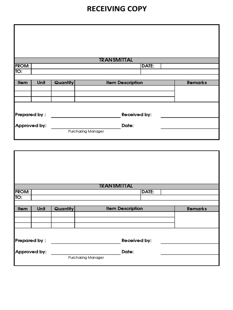 Transmittal Form PDF | PDF