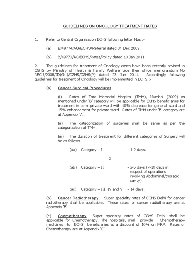 CGHS Rates PDF | PDF | Cancer Treatments | Radiation Therapy