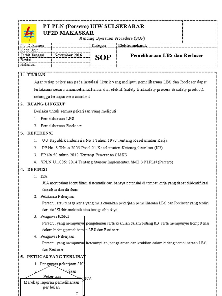SOP Pemeliharaan LBS & Recloser | PDF