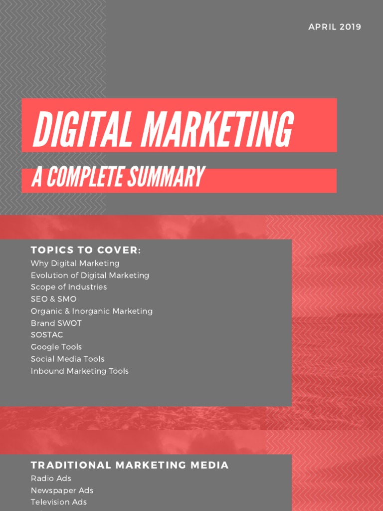 Digital Marketing Overview Summary | PDF | Digital Marketing | Search ...