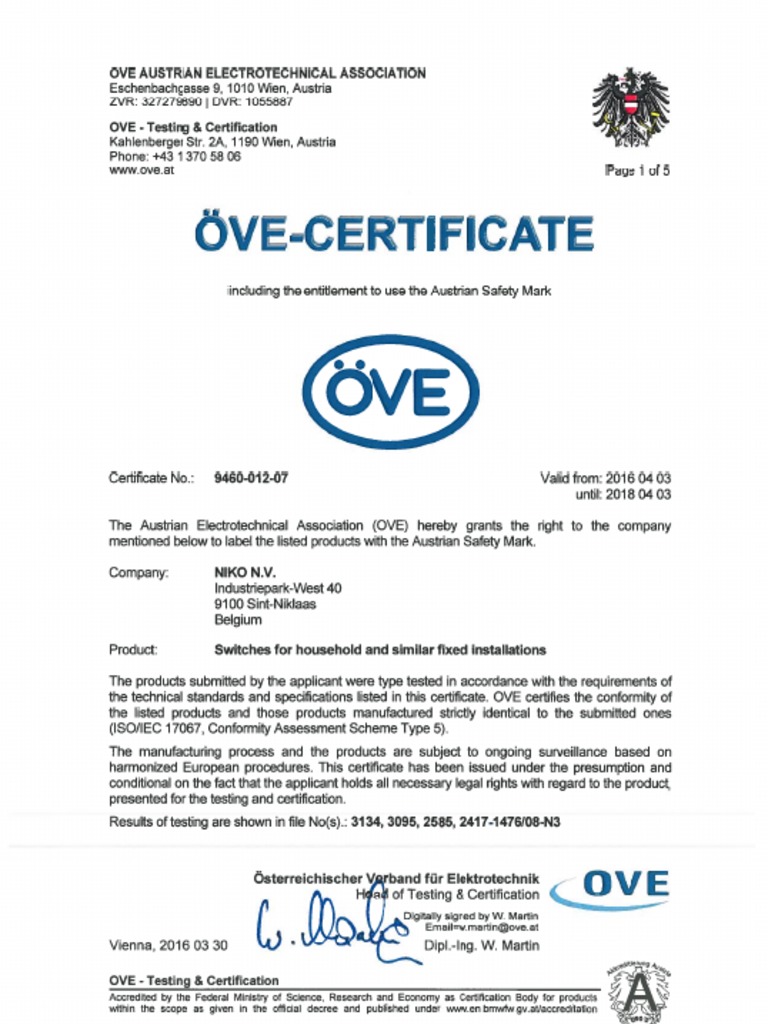 Ove Certificates | PDF