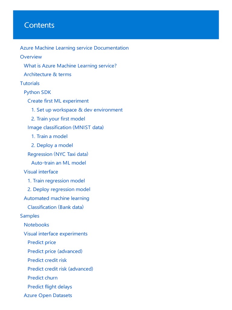 Azure ML Documentation | PDF | Machine Learning | Microsoft Azure