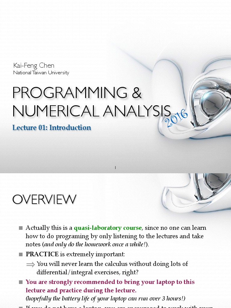 Programming & Numerical Analysis | PDF | Python (Programming Language ...