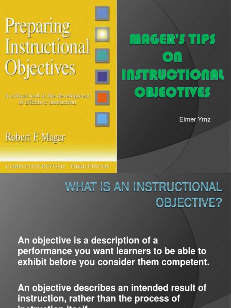 Mager's Tips On Instructional Objectives | PDF