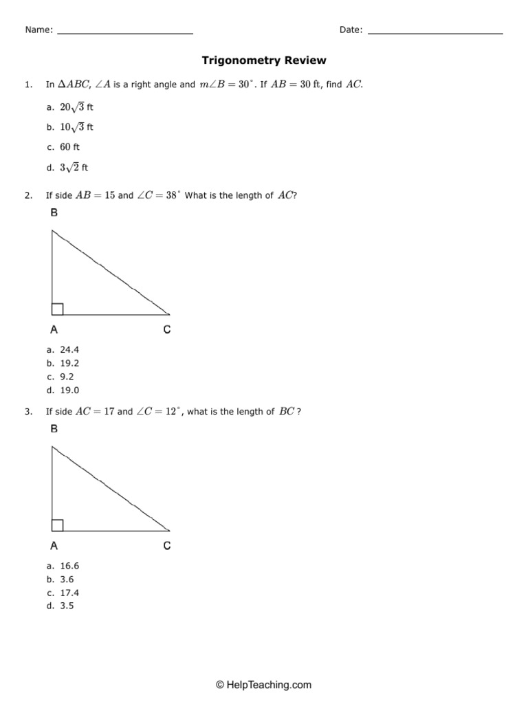 Trigonometry Review | PDF | Trigonometric Functions | Sine Trigonometry Review | PDF | Trigonometric Functions | Sine