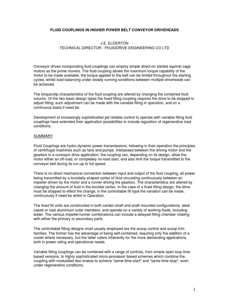 12.fluid Couplings in Higher Power Belt Conveyor Driveheads | PDF ...