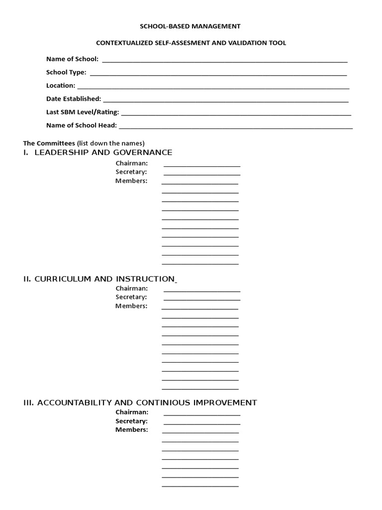 SBM | PDF | Curriculum | Educational Assessment