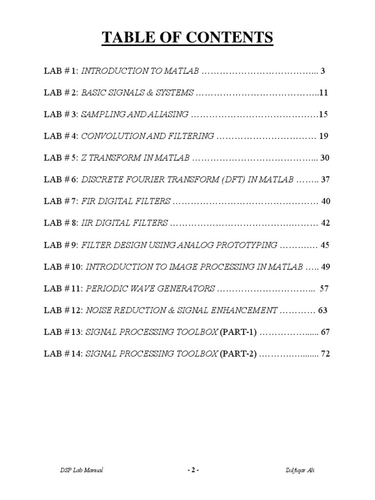 DSP Lab Manual | PDF | Matrix (Mathematics) | Vector Space