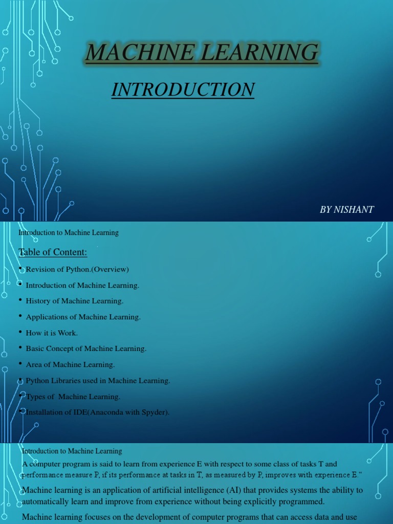 Introduction to Machine Learning Concepts | PDF | Machine Learning ...