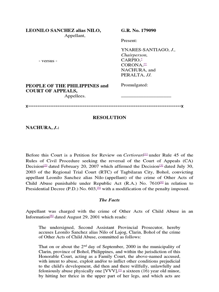 Leonilo Sanchez Alias Nilo | PDF | Sentence (Law) | Burden Of Proof (Law)