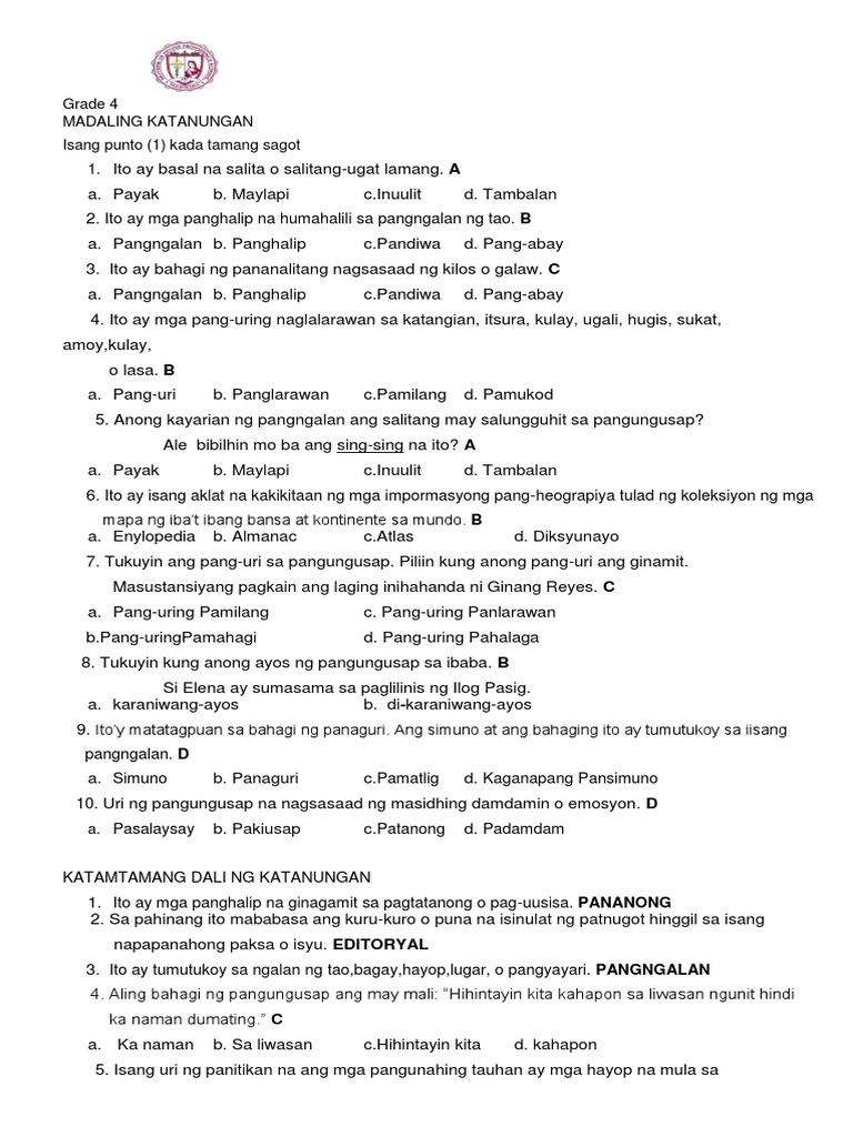 Mga Katanungan | PDF